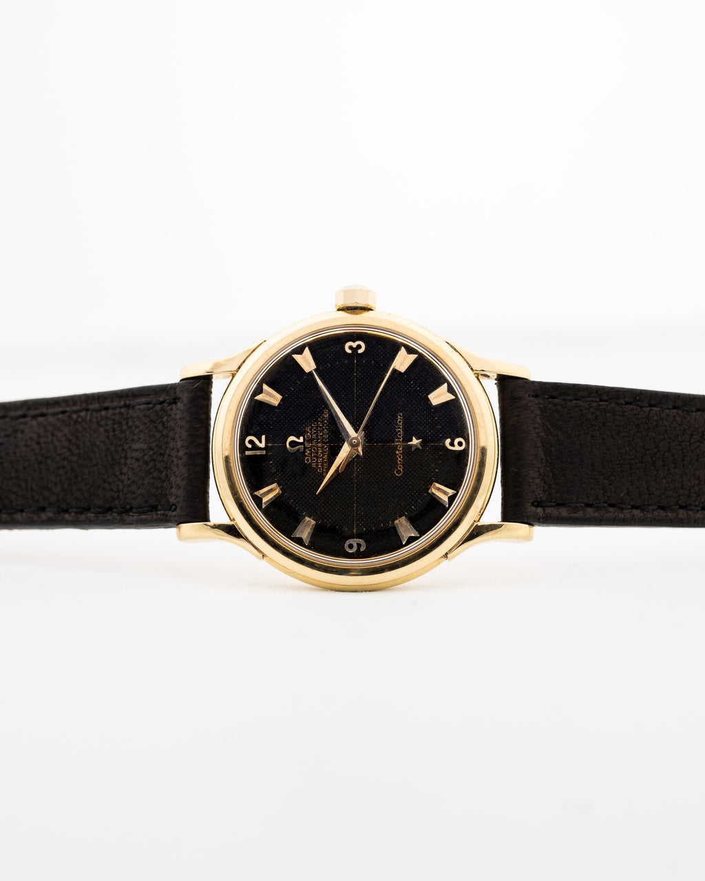 Omega Constellation 18k Black Honeycomb 1954 – Goldammer Vintage Watches