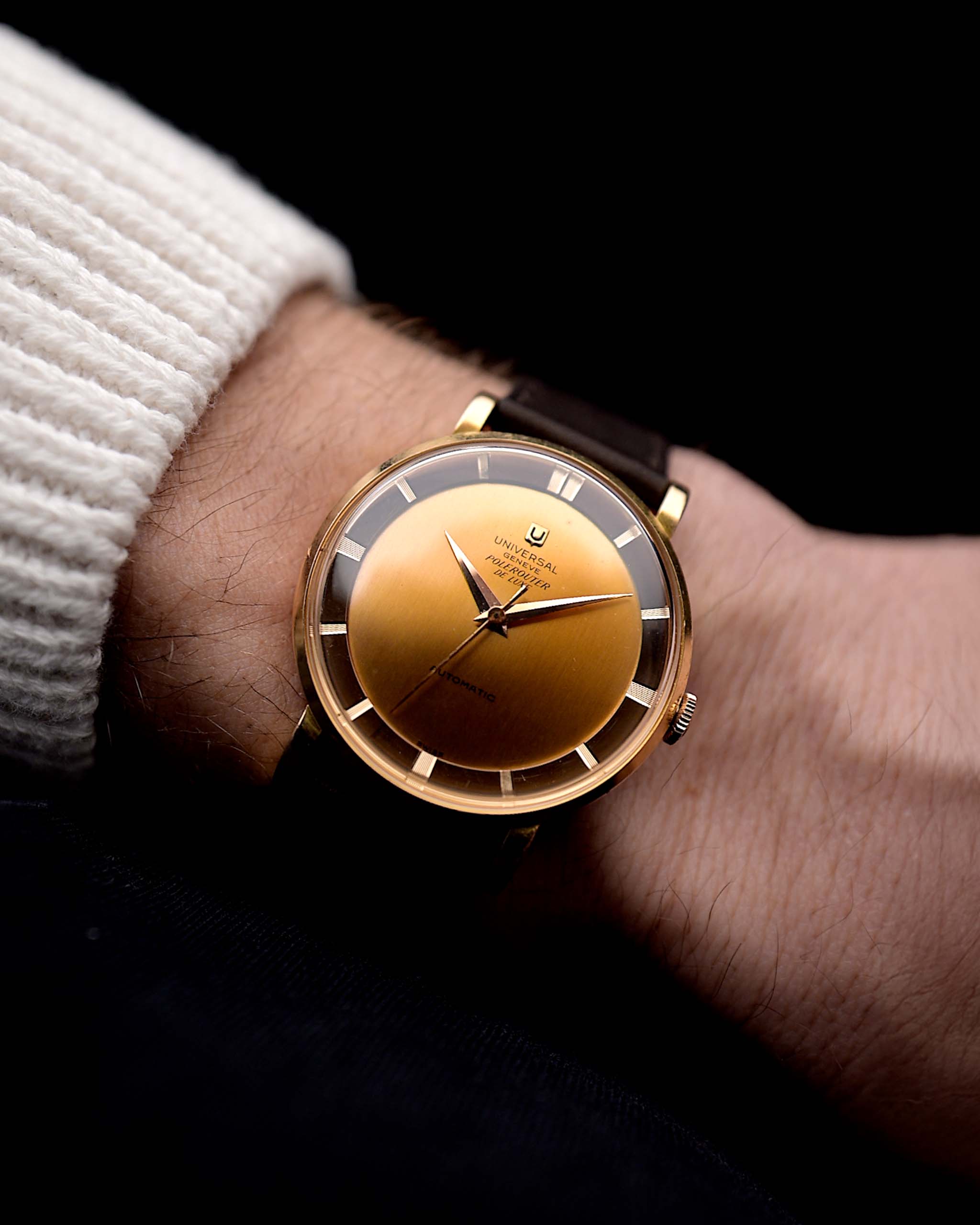 Universal Geneve Polerouter 10234 DeLuxe 18k Rose 1950s – GOLDAMMER